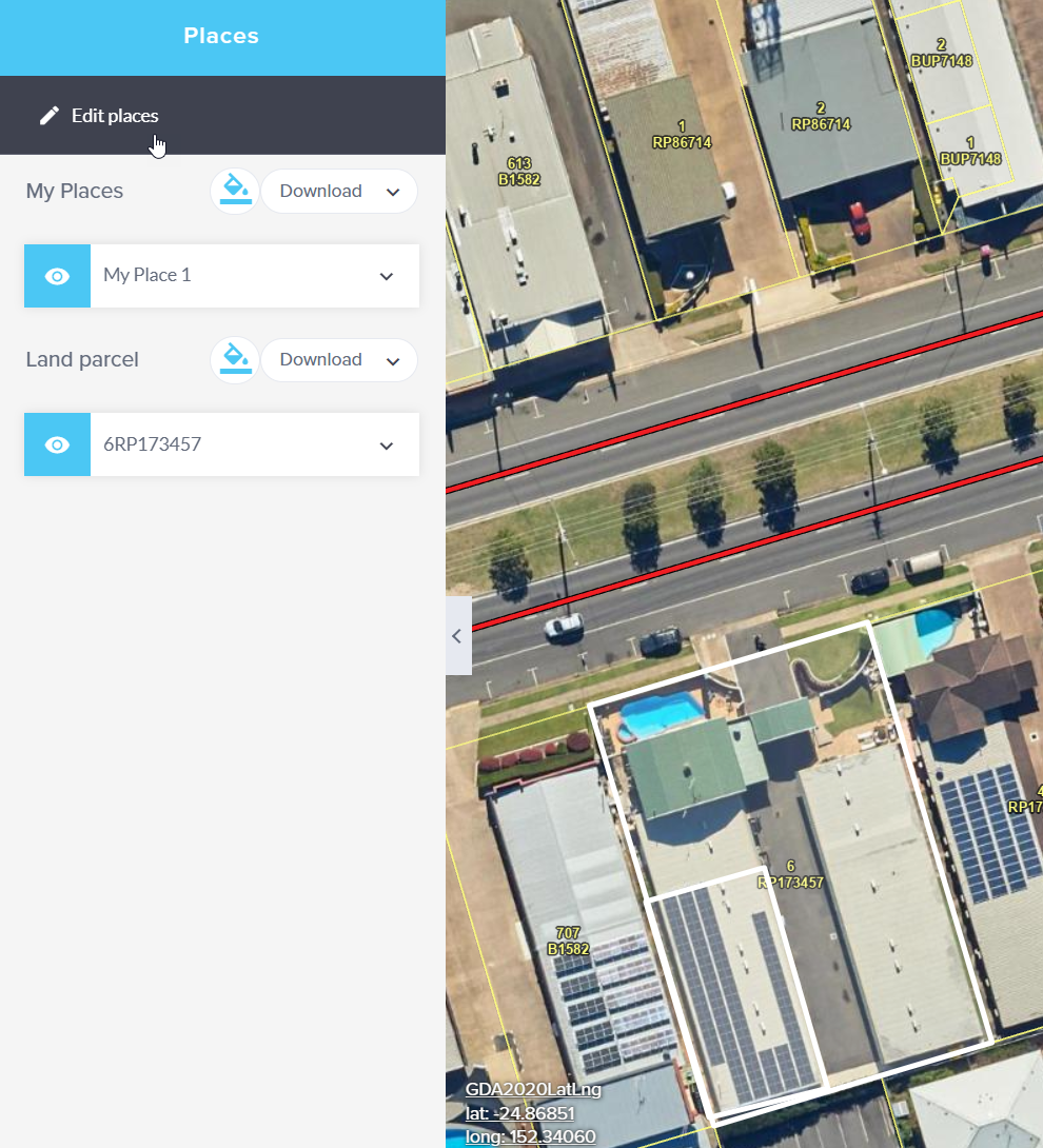 Working with Places - Queensland Globe Help
